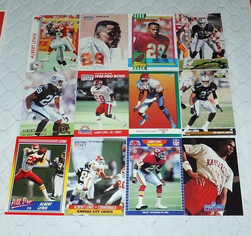 ALBERT LEWIS - Corner Back - Chiefs / Raiders 12 Card Assorted Lot ...