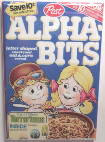 Alpha Bits Vintage Cereal Box 2" x 3" Refrigerator or Locker MAGNET ...