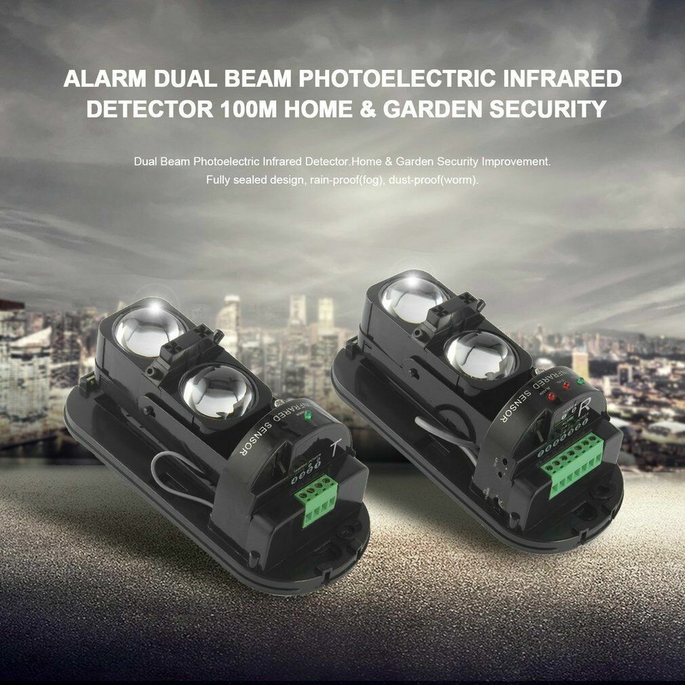 Dual Beam Sensor Alarm Photoelectric Infrared IR Detector Home Security ...