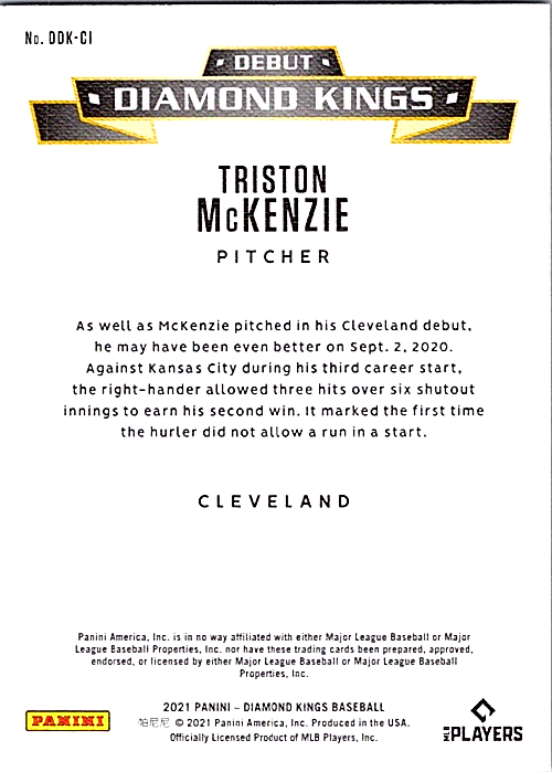 2021 Panini Diamond Kings Baseball Debut DDK-CI Triston McKenzie | eBay