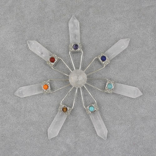 Natural Clear quartz Crystal Energy Generator Point 7 Chakra Stone ...
