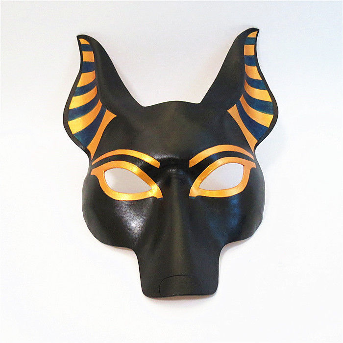 Handmade Leather Egyptian Anubis Dog Head Mask Half Face Cosplay ...