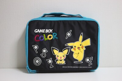 Pokemon Game Boy Color Blue/ Black Carrying Bag from Japan Pikachu ...