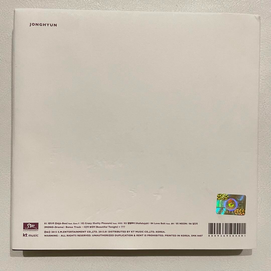 SHINee Jonghyun BASE Wine Ver CD Photocard 1st Solo Mini Album White ...