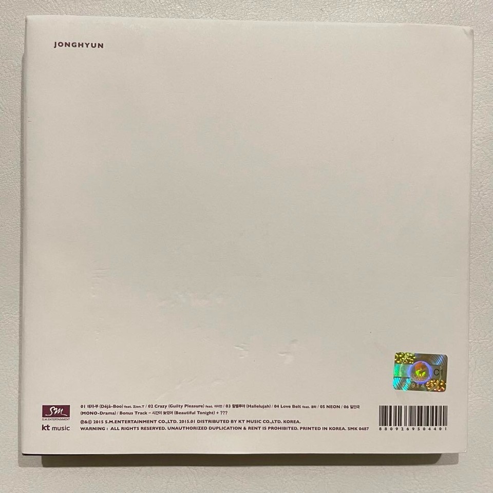 SHINee Jonghyun BASE Wine Ver CD Photocard 1st Solo Mini Album White ...