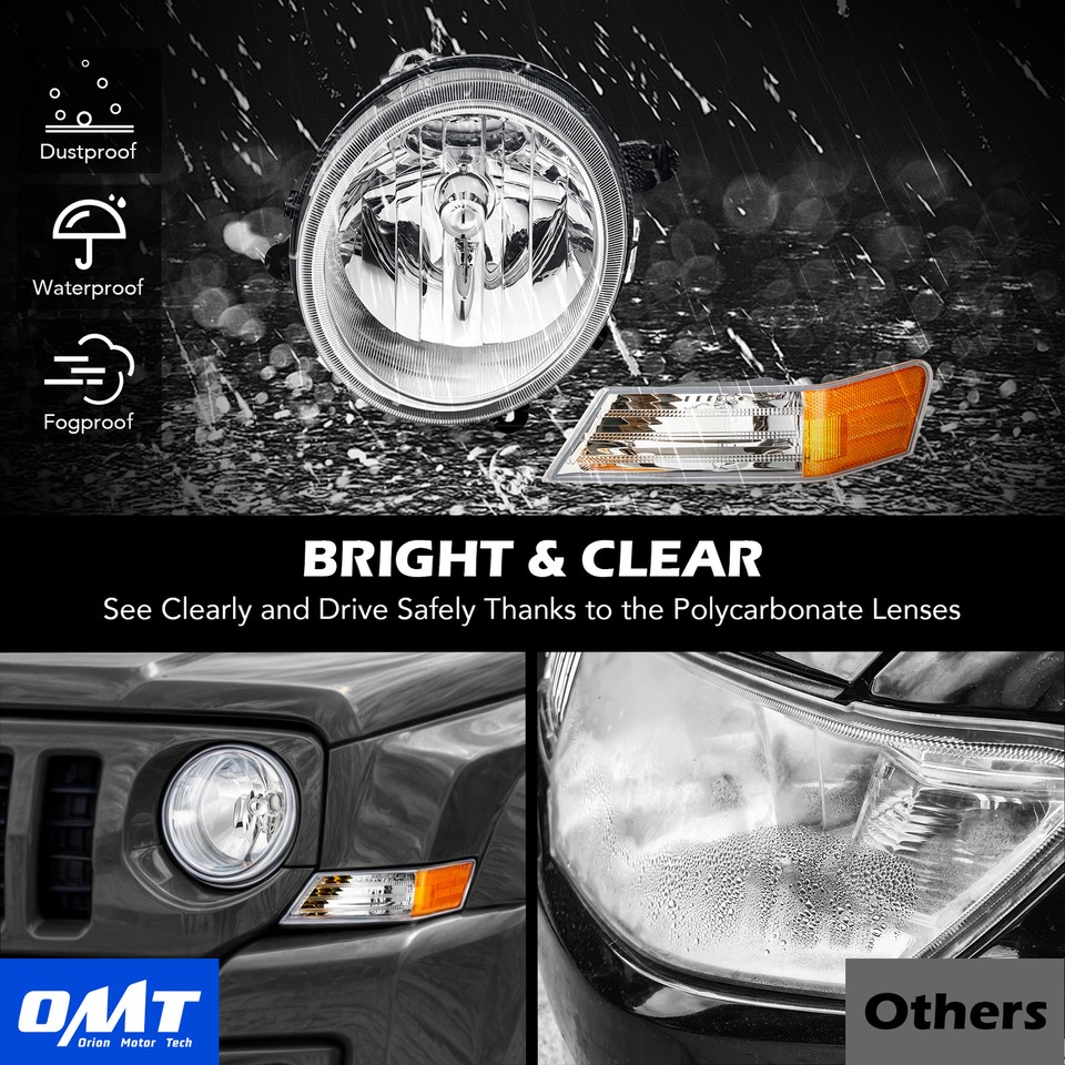 Headlight and Corner Light Kit for 2007-2017 Jeep Patriot LH and RH ...