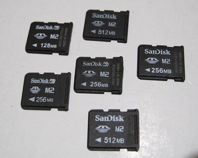 Lot of 6x SanDisk Memory Stick Micro M2 Cards – Used 128MB & 512MB | eBay