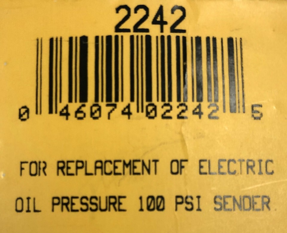Auto Meter 2242 1/8 / 1/4 NPT Sender Short Sweep Oil Pressure 0-100 Psi ...
