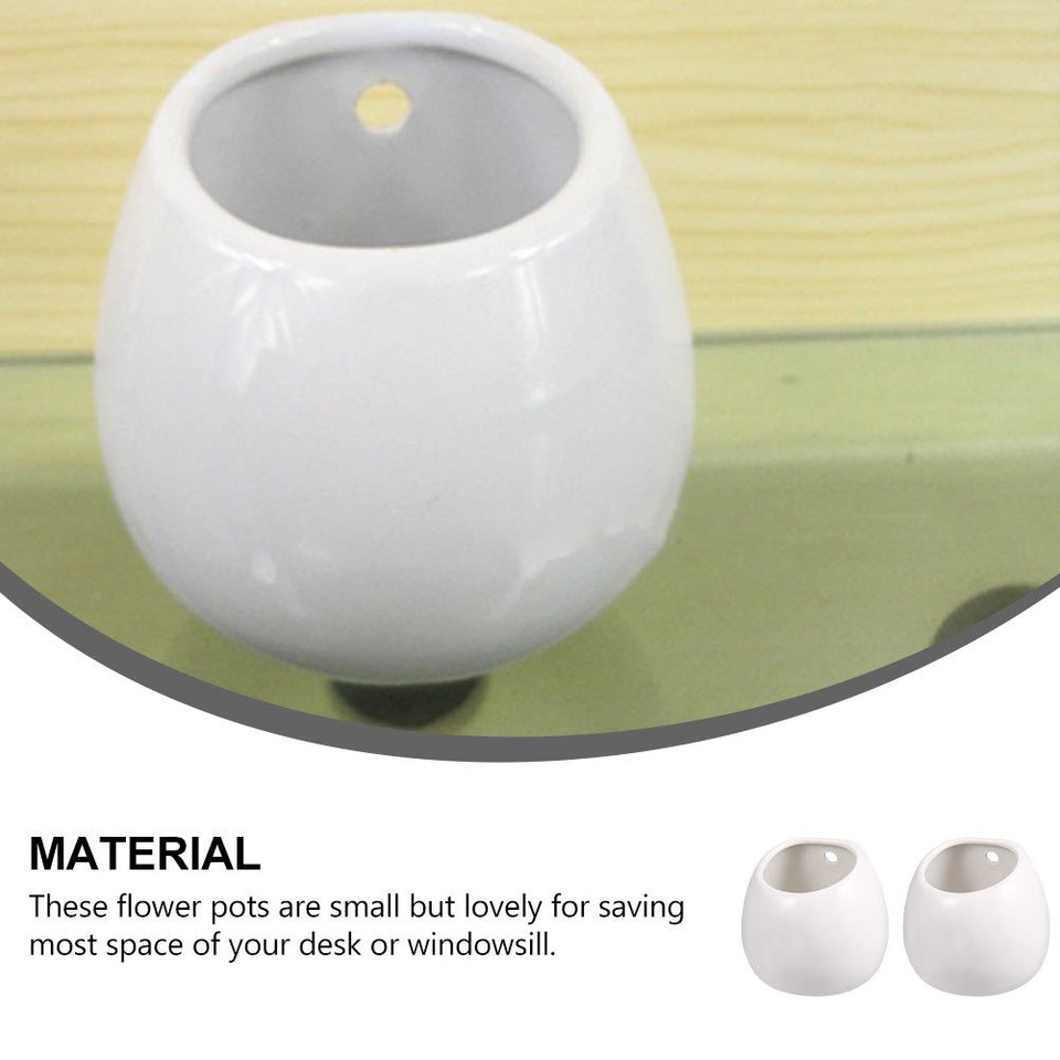 2 Pcs Ceramic Wall Hanging Decors Wall-hung Flower Pots Farmhouse ...