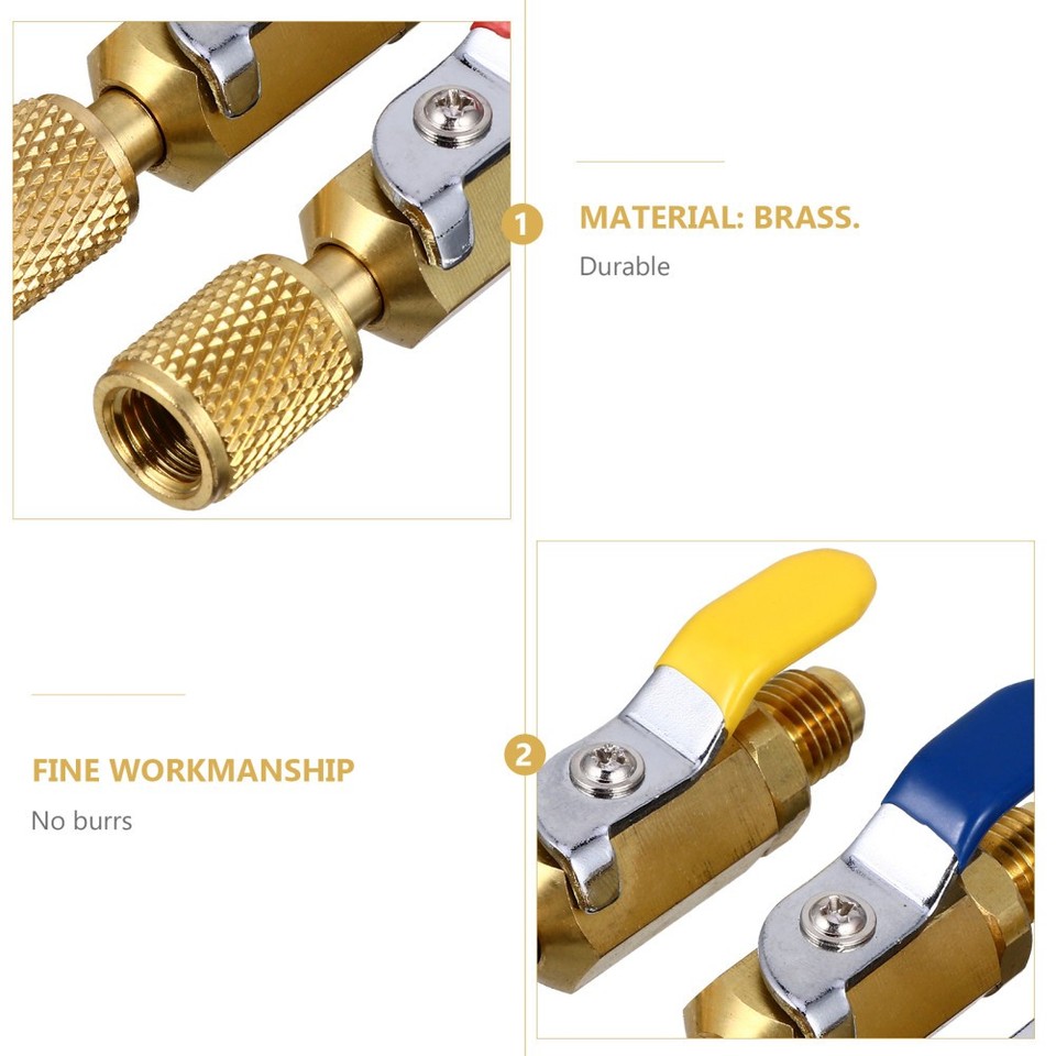 3Pcs Air Conditioning Ball Valve Adapter for Charging Hose | eBay UK