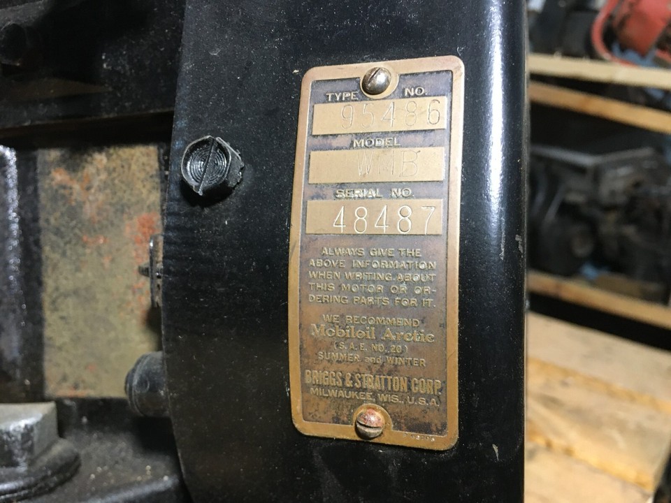 Briggs and Stratton WMB Engine Kick Start Washing Machine Motor 1939 ...