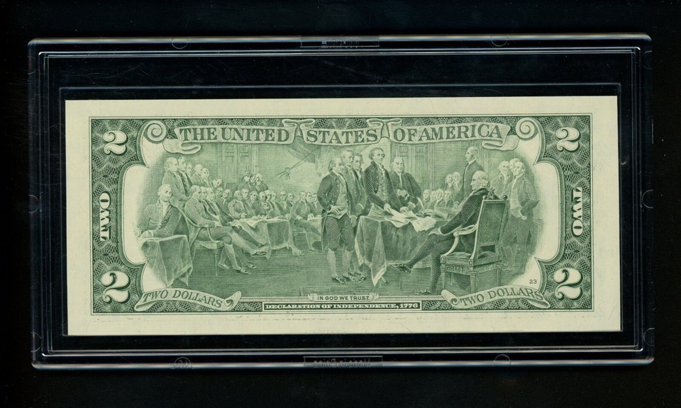 US Currency $2.00 $2 FRN Note Colorized Overprint UNC Statehood Rhode ...