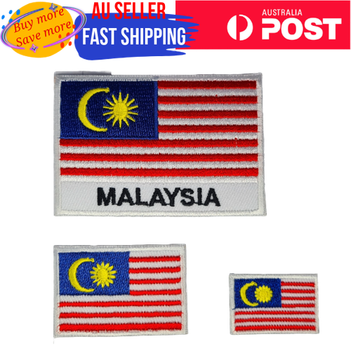 Flag of Malaysia Iron on Patch Malaysian National Nation Emblem Rectangular Text | eBay