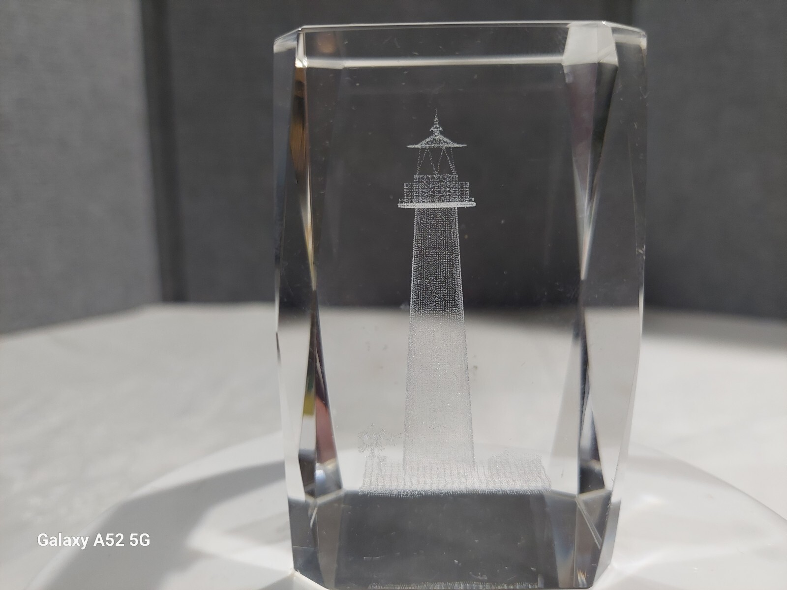 GLASS BLOCK ENGRAVED 3D FINE LASER ETCHED LIGHTHOUSE IMAGE PAPERWEIGHT ...