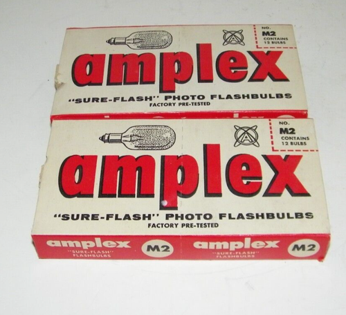 AMPLEX "Sure-Flash" Photo Flashbulbs No.M2 (New Old Stock) 24 Bulbs NEW ...