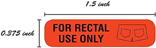 For Rectal Use Only Labels Stickers, Flourescent Red, 500 Pcs Per Roll ...