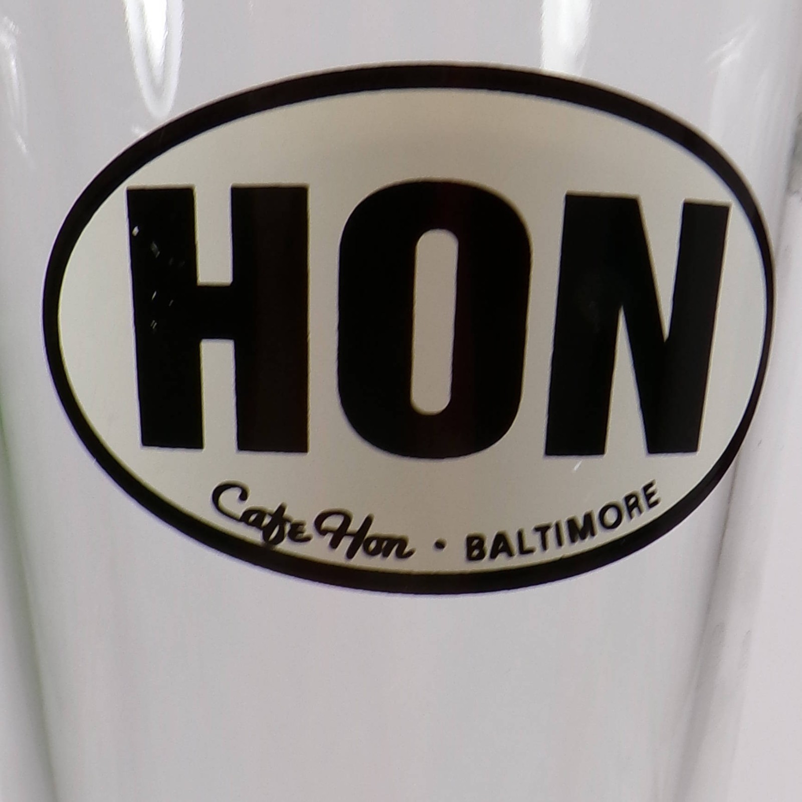 HON Cafe Bar Beer Glass Baltimore MD Restaurant Souvenir 5.75"H Black ...