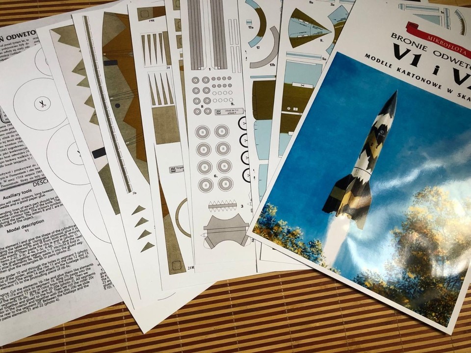 DIY Unassemble 1:24 German V1 & V2 missiles 3D Paper Rockets Paper ...