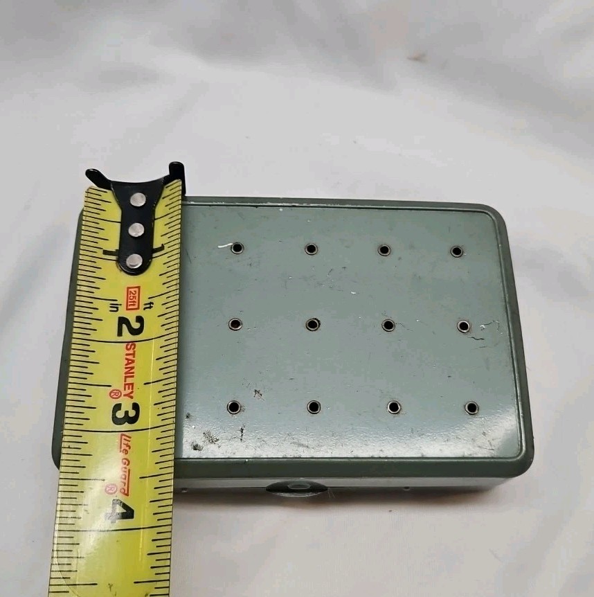 Vintage Green Metal FLY BOX Ventilated Box PACKED with Vintage Flies ...