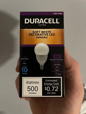 Duracell Ultra Soft White dimmable LED Bulb E12 base (led11708a) 500 ...