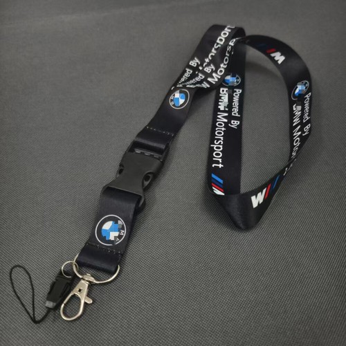 Motorsport Black Lanyard Neck Strap Key Chains Cell Phone Keyring For ...