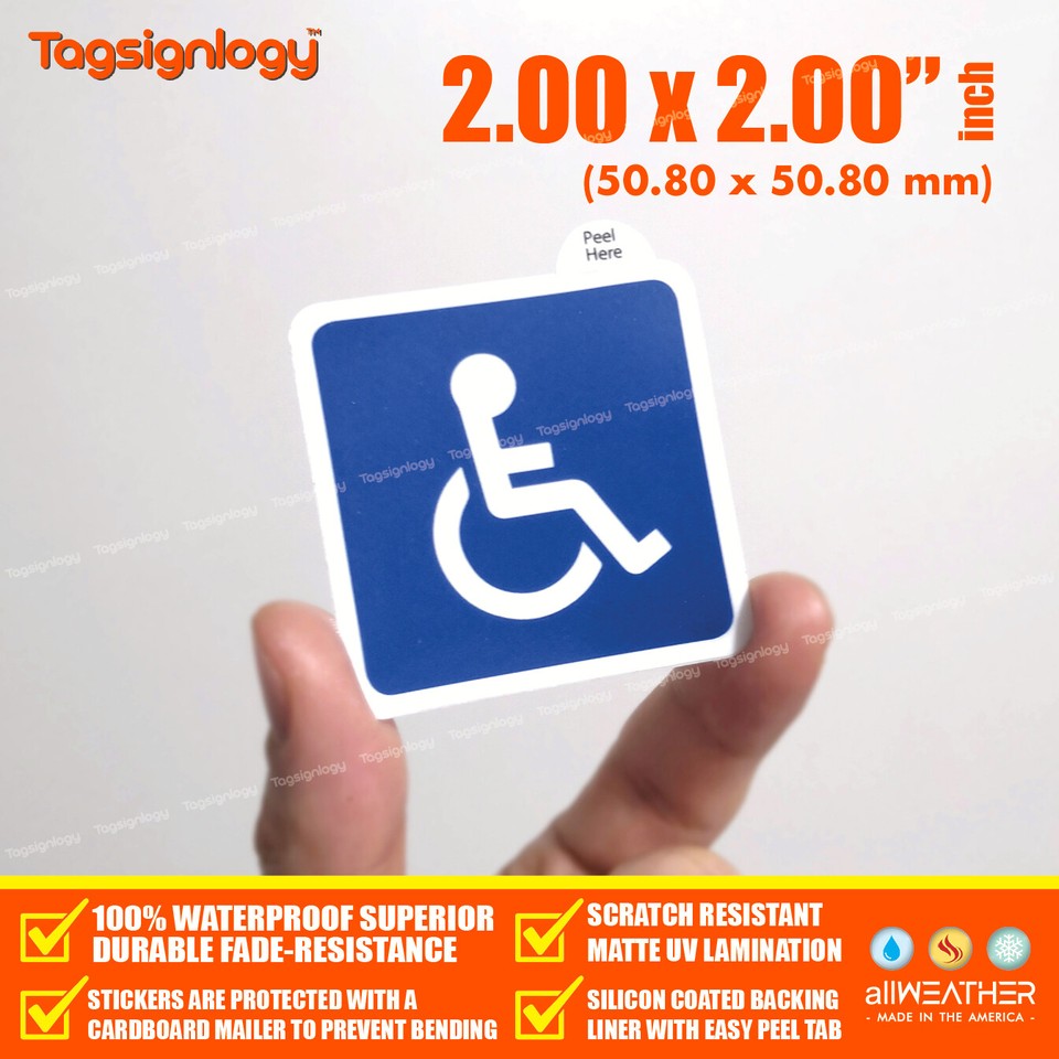 Handicap Accessibility Icon 2" Logo Disabled Parking Symbol Vinyl Decal ...