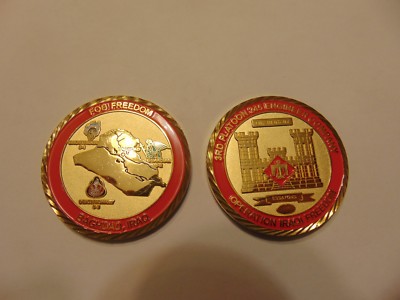 CHALLENGE COIN 3RD PLATOON 245 ENGINEERS ESSAYONS BAGHDAD FOB FREEDOM ...