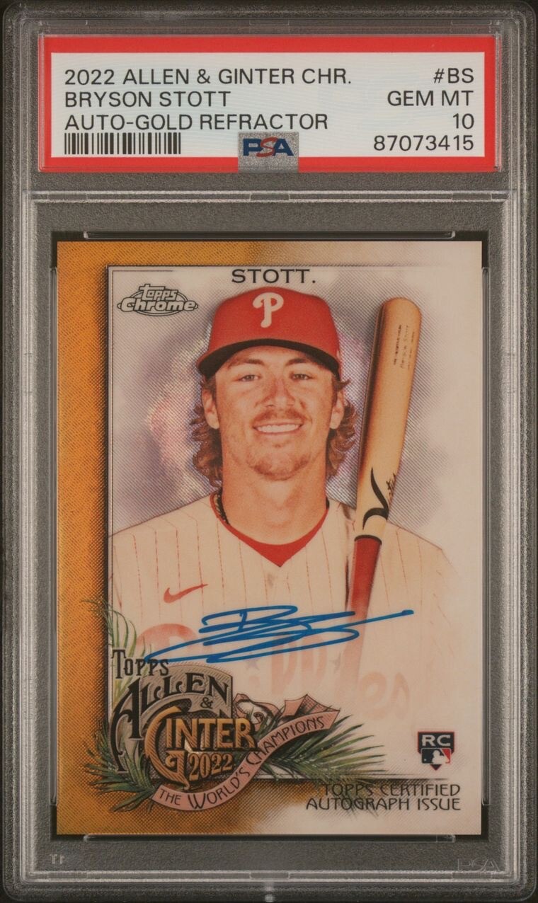 2022 Allen & Ginter Chrome Bryson Stott Rookie Gold Refractor Auto /50 ...