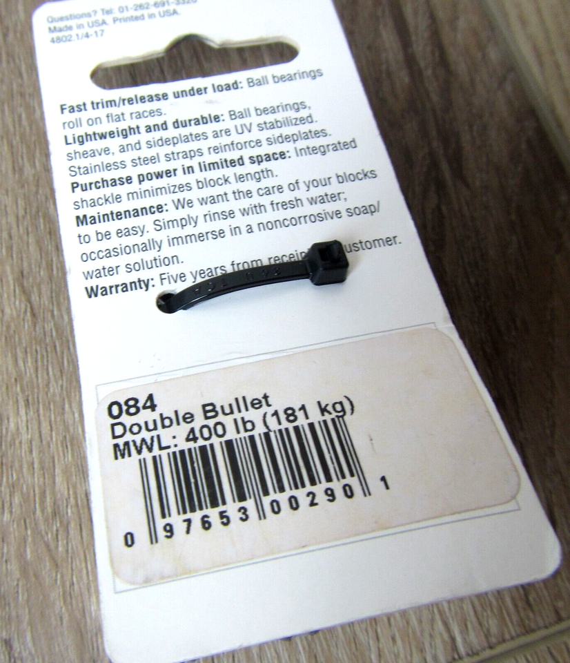 NEW HARKEN DOUBLE BULLET BLOCK 400 LBS COMPACT 084 FREE ROLLING BALL ...