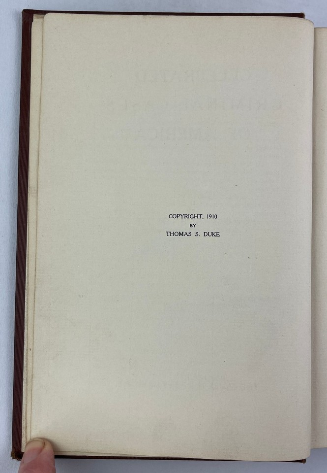 Celebrated Criminal Cases of America, Thomas S. Duke, 1910, 1st Edition ...