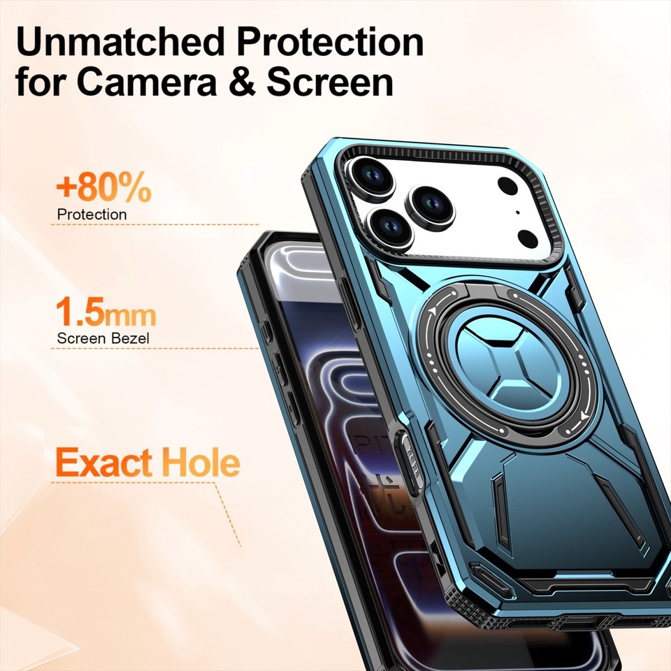 For iPhone 17 Pro Max 16 15 14 13 12 Magnetic Lock Shockproof Case w ...