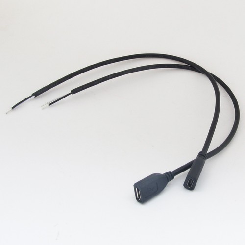 10pcs 0.3M/1ft Micro 5pin USB Female Jack 2 wires Power Pigtail Cable ...