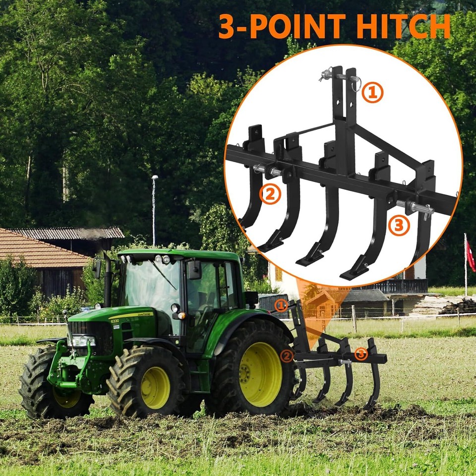Chisel Plow Scarifier 3 Point Scarifier for CAT-0 & CAT-1 with 6 ...