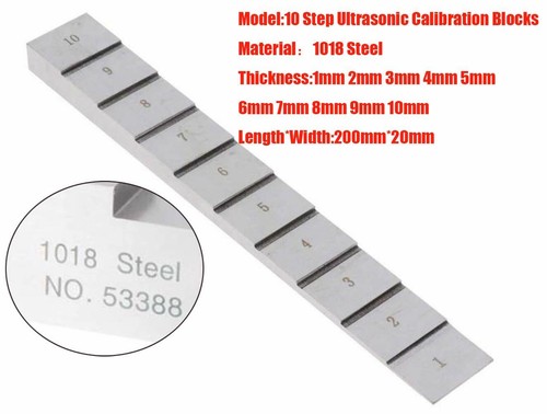 10 Step Ultrasonic Thickness Gauge Calibration Test Block 1018 Steel ...