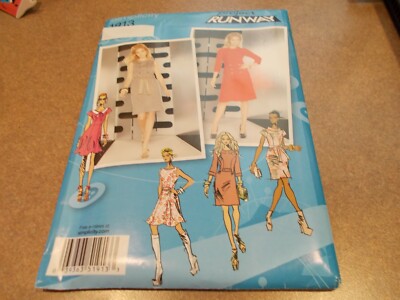 Simplicity Pattern 1913 Ms PROJECT RUNWAY Dress w/Skirt~Collar~Sleeve ...