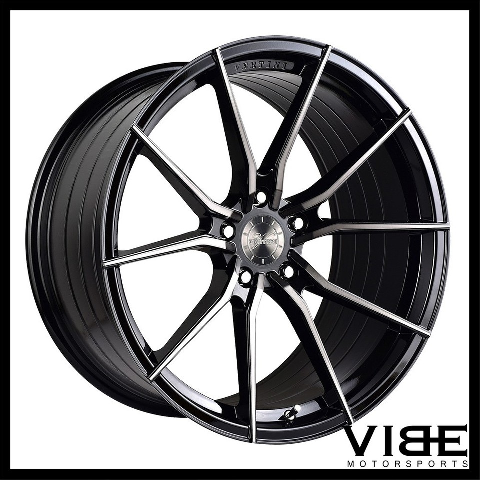 19" VERTINI RF1.2 BLACK CONCAVE WHEELS RIMS FITS BMW 528 530 535 545 ...