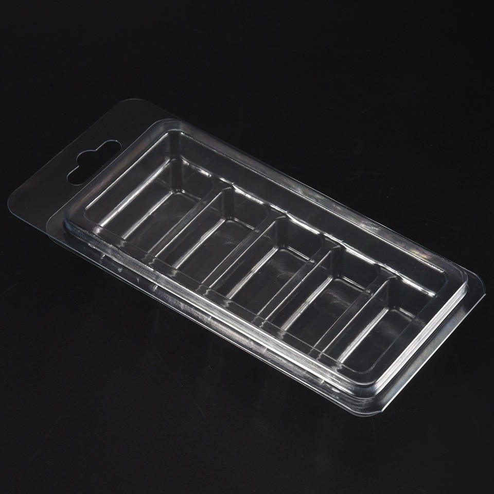 50 Pcs Wax Melt Containers, 5-Cavity Wax Melt Clamshell Molds,Clear ...