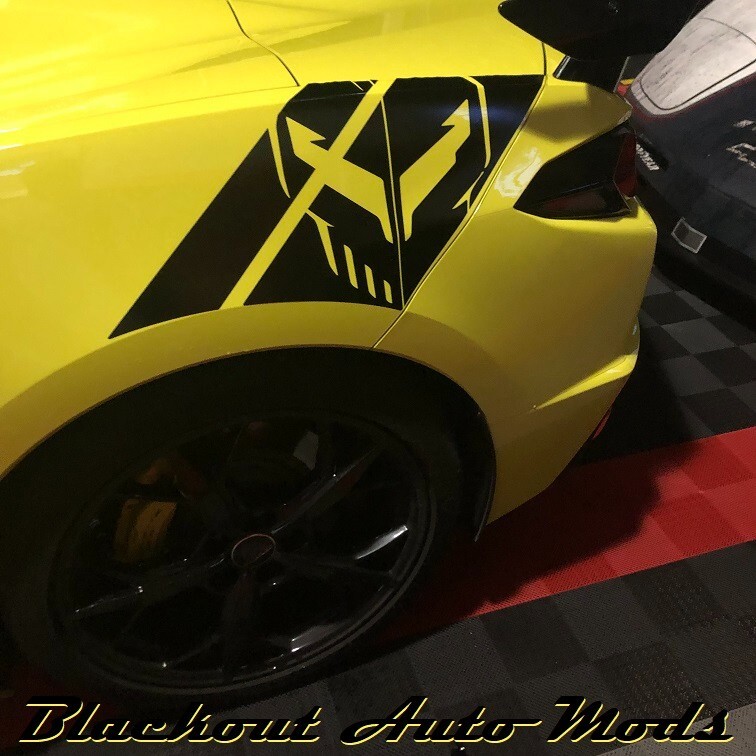 For 2020-2025 C8 Corvette Graphics Rear Fender Decals Jake Logo Vinyl ...