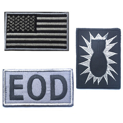 3 PCS U.S. BOMB DISPOSAL TEAM HURT LOCKER EOD USA FLAG US ARMY 3D HOOK ...