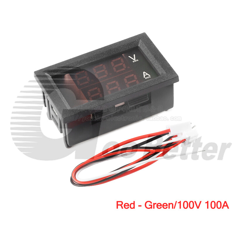 5-Wire DC Voltmeter Ammeter Panel Mount Amp Meter Red-Green Red-Blue ...