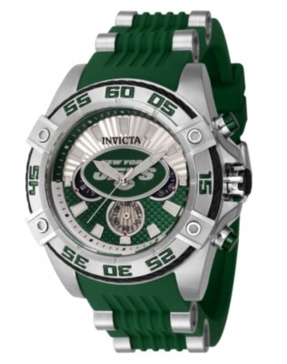 Invicta 43.5mm NFL New York Jets Quartz Watch Stainless Steel #42005 | eBay