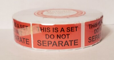 1000 x This is A Set Do Not Separate Labels, Shipping Stickers, Red, 1 ...