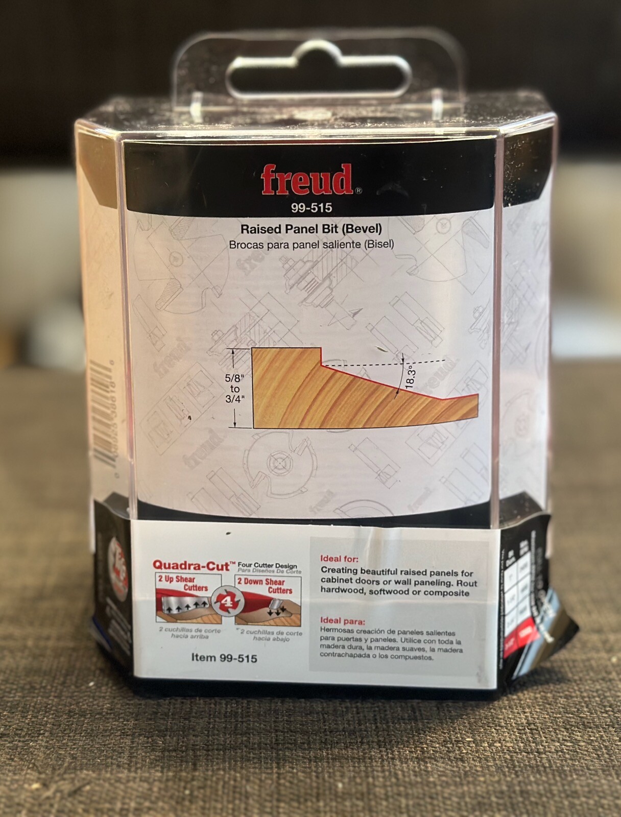 Freud 3-1/2" Diameter Raised Panel Bit with 1/2" shank 5/8" carbide 99 ...