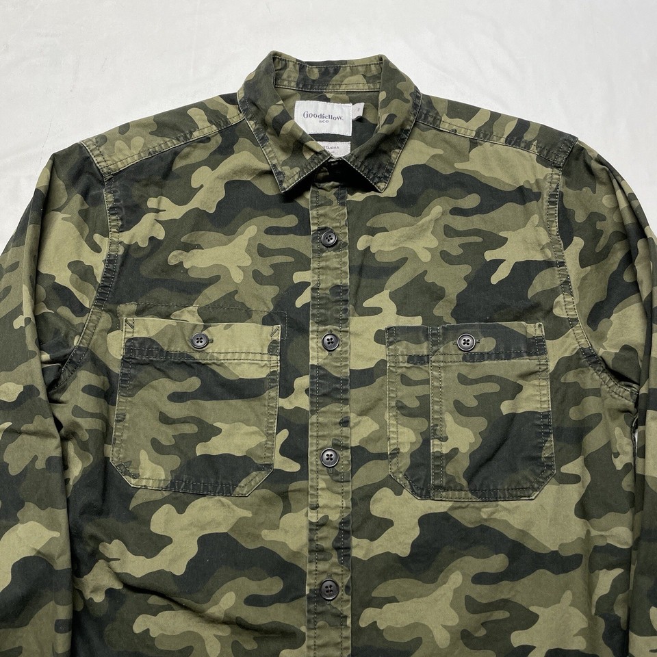 Camouflage Button Up Shirt Men’s Small Camo US Army Military Design ...
