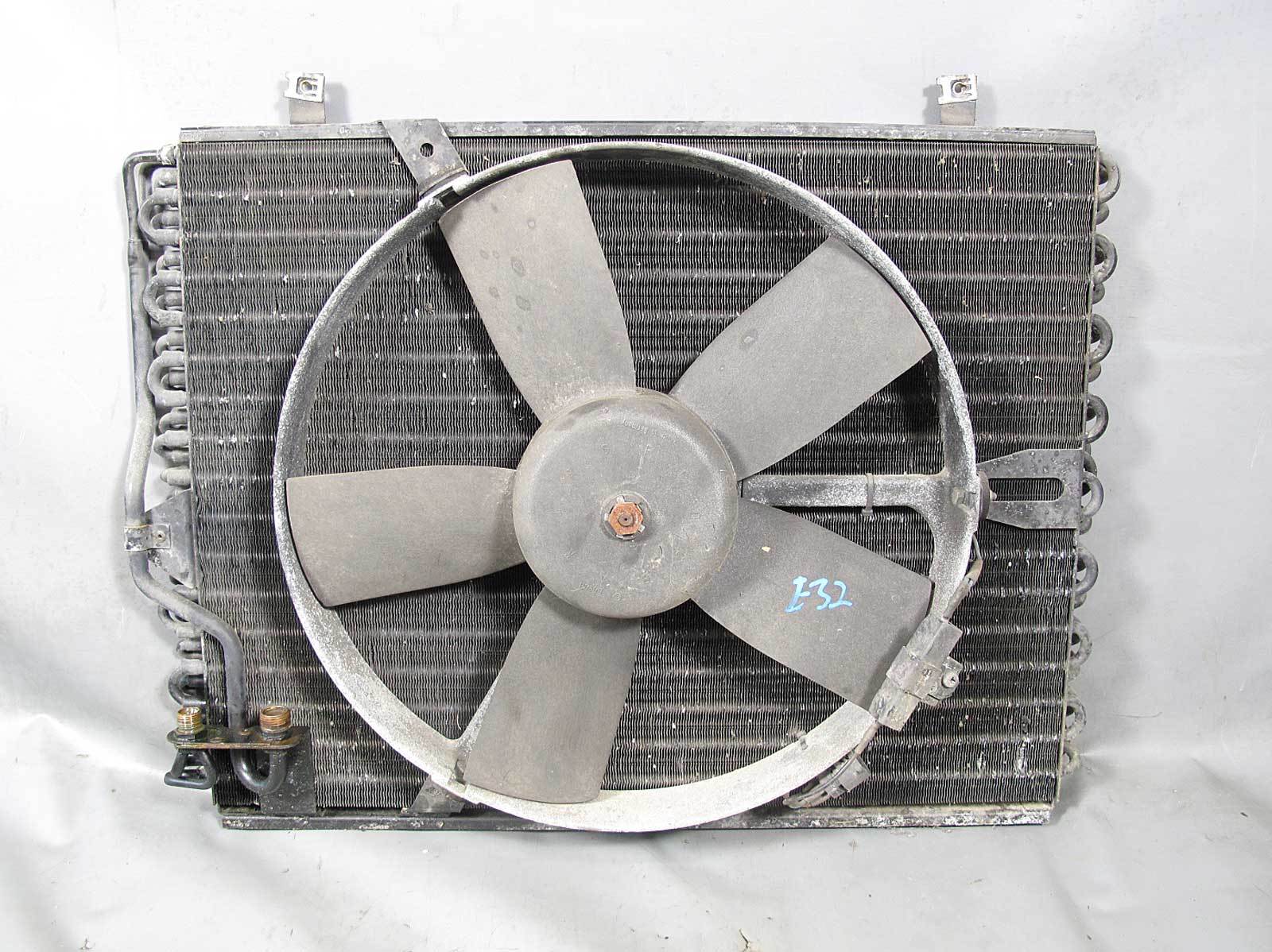 BMW E34 5-Series E32 AC Condenser Radiator w Auxiliary Electric Pusher ...