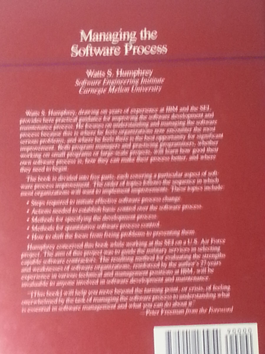 Managing the Software Process by Watts S Humphrey Hardcover Book 9780201180954| eBay
