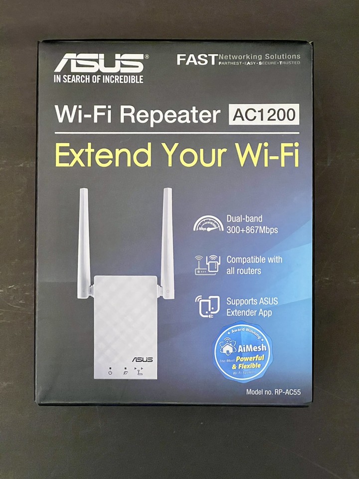 Asus RP-AC55 White Dual Band Wireless Repeater AC1200 Range Extenders ...