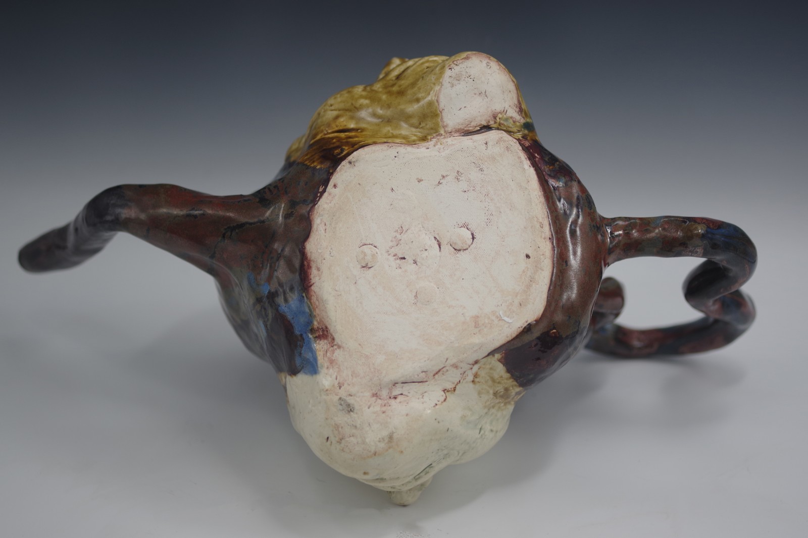 HUGE ART POTTERY FACE HEAD TEAPOT SCULPTURE SURREAL MOONFACE UNUSUAL | eBay
