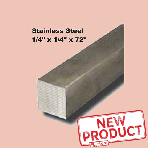 Stainless Steel Solid Square Bar Stock 304 1/4" x 1/4" x 72" Square 6 Feet Long | eBay