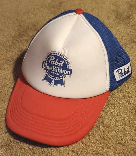 Pabst Blue Ribbon PBR Snapback Trucker Hat Red White Royal Mesh Foam ...